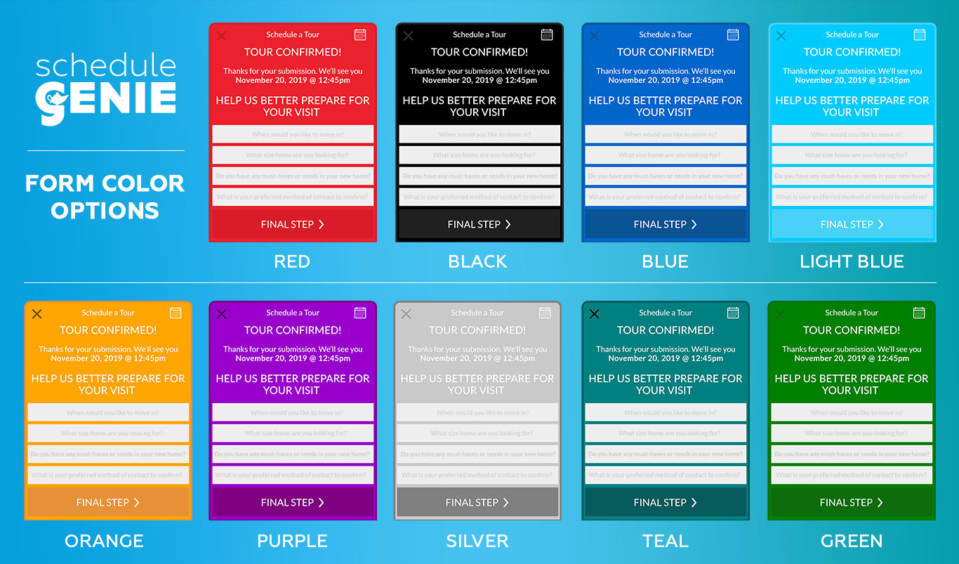 Schedule Genie - Form Color Option - Conversion Logix